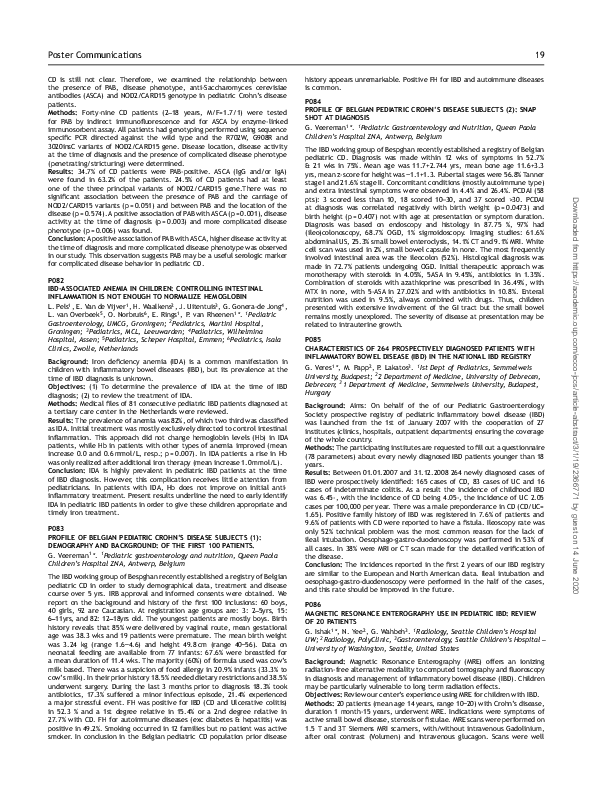 (PDF) P083 Profile of Belgian Pediatric Crohn's Disease Subjects (1 ...