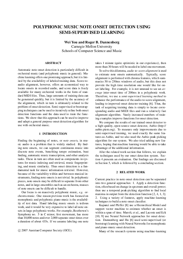 (PDF) Polyphonic Music Note Onset Detection Using Semi-Supervised Learning