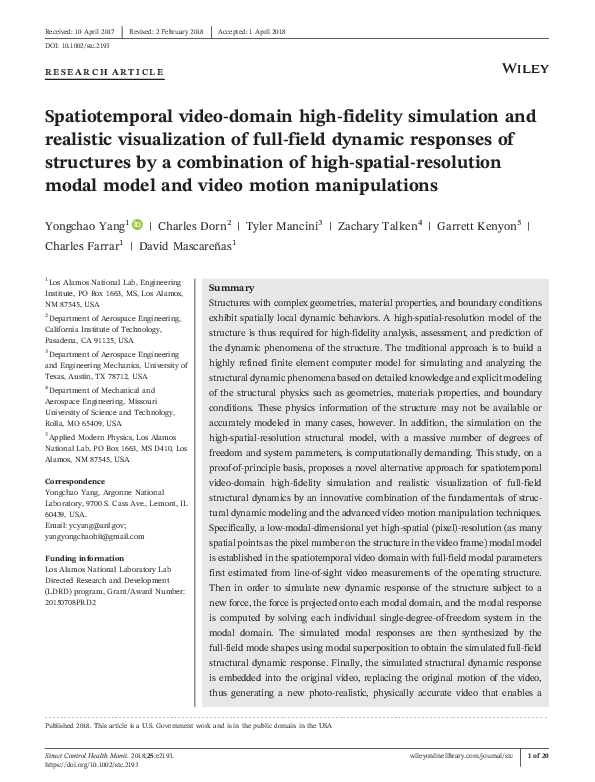 (PDF) Spatiotemporal video-domain high-fidelity simulation and realistic visualization of full ...