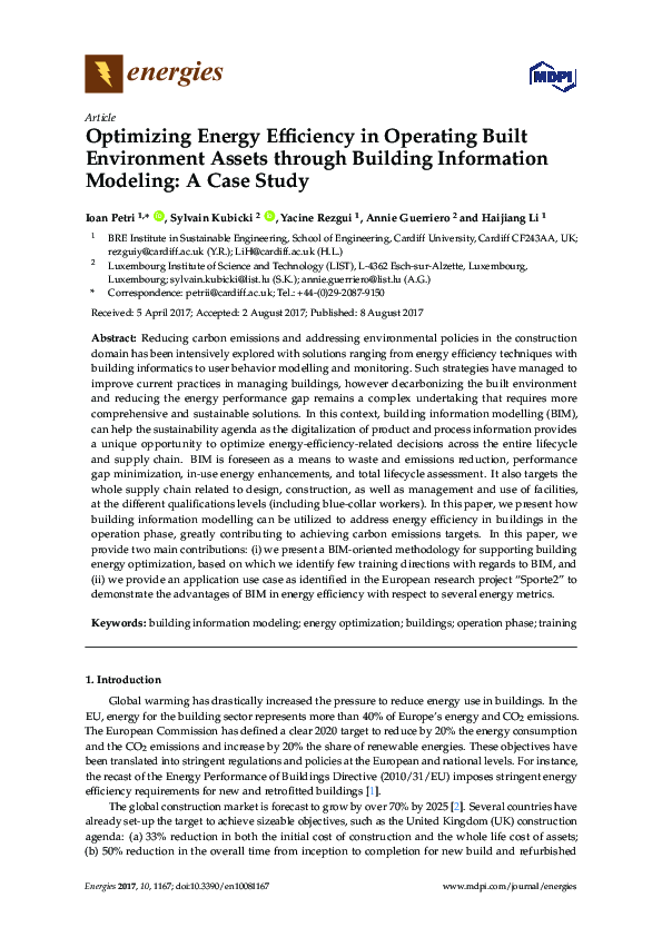 (PDF) Optimizing Energy Efficiency in Operating Built Environment ...