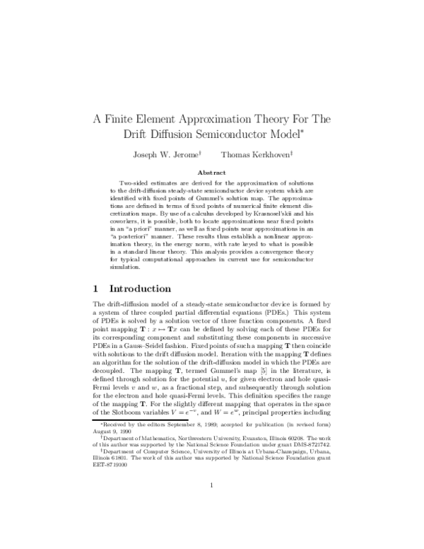 (PDF) A Finite Element Approximation Theory for the Drift Diffusion Semiconductor Model