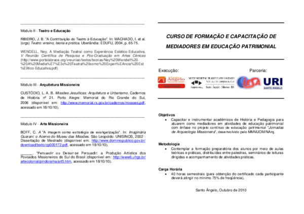 (PDF) Programa do Curso de Formação e Capacitação de Mediadores em ...