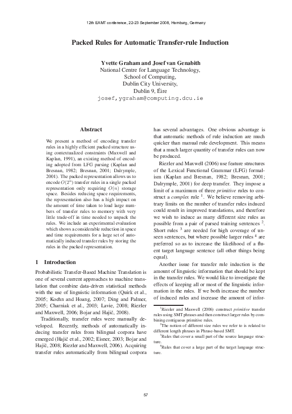 (PDF) Packed rules for automatic transfer-rule induction