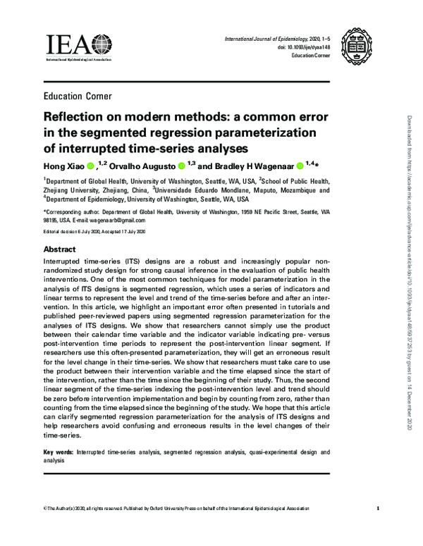 (PDF) Reflection on modern methods: a common error in the segmented ...