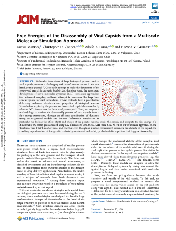 (PDF) Free energies of the disassembly of viral capsids from a ...