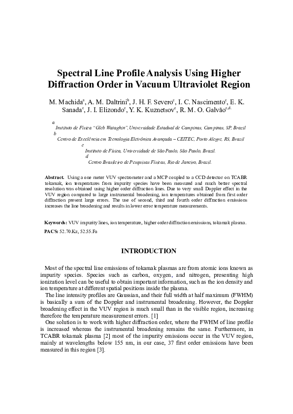 (PDF) Spectral Line Profile Analysis Using Higher Diffraction Order in ...