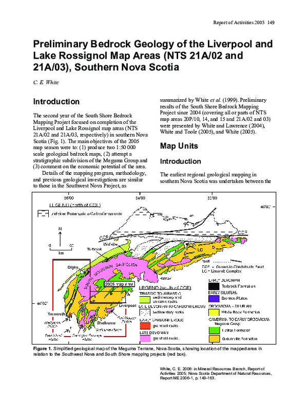 (PDF) Preliminary Bedrock Geology of the Liverpool and Lake Rossignol ...