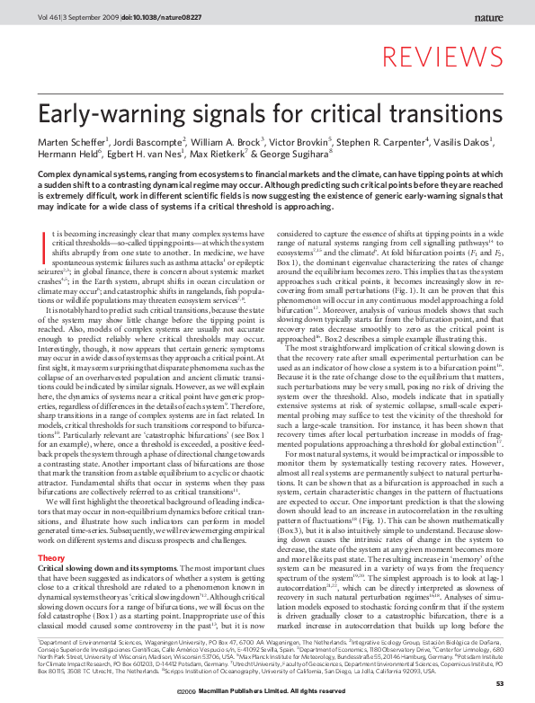 (PDF) Early-warning signals for critical transitions