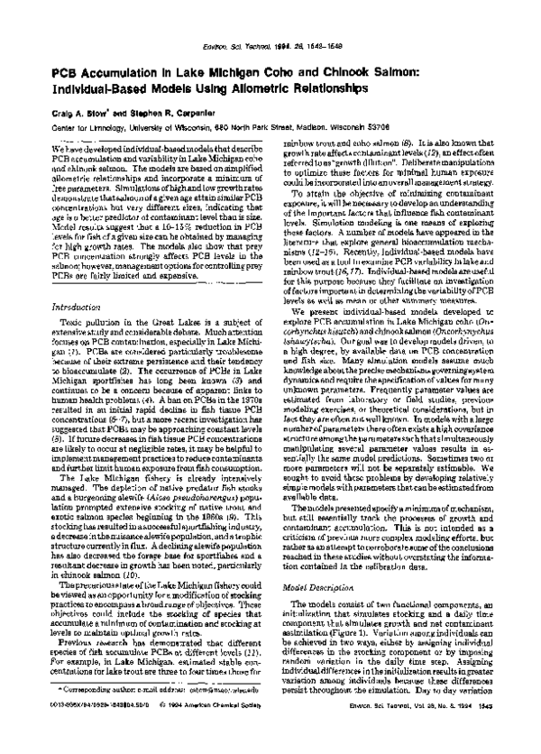 (PDF) PCB Accumulation in Lake Michigan Coho and Chinook Salmon ...