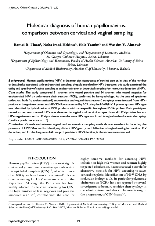 (PDF) Molecular Diagnosis of Human Papillomavirus: Comparison Between ...