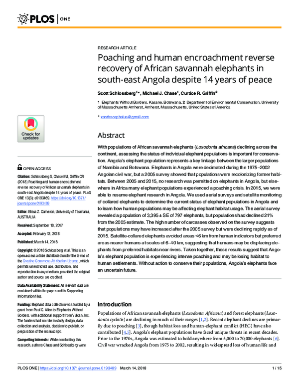 (PDF) Poaching and human encroachment reverse recovery of African ...
