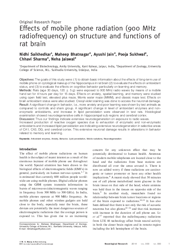 (PDF) Effect of Mobile Phone Radiation