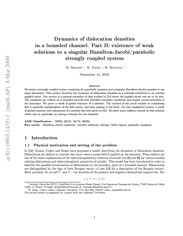 (PDF) Dynamics of dislocation densities in a bounded channel. Part I ...