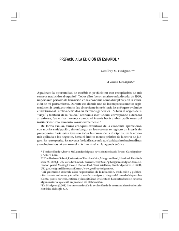 (PDF) Prefacio a La Edición en Español
