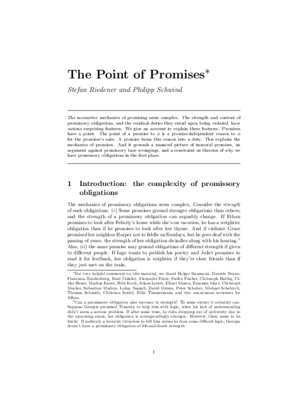 (PDF) The Point of Promises