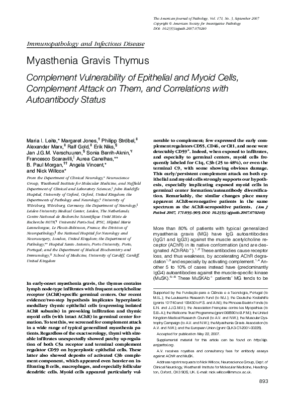 (PDF) Myasthenia Gravis Thymus