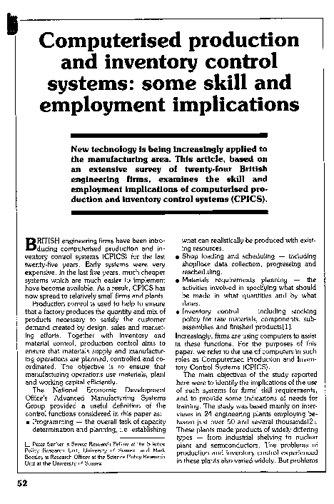 (PDF) Computerised production and inventory control systems: some skill ...