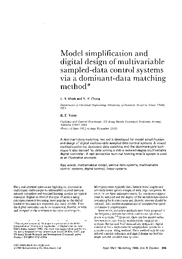 (PDF) Model simplification and digital design of multivariable sampled ...