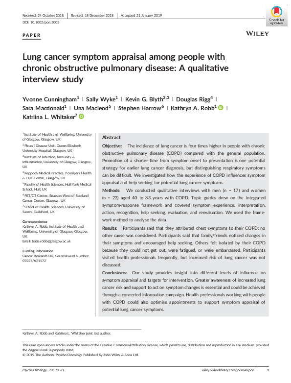 (PDF) Lung cancer symptom appraisal among people with chronic ...
