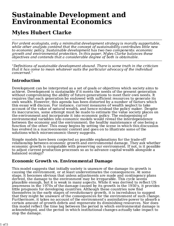 (PDF) Environmental economics and sustainable development in nature ...