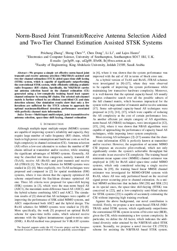 (PDF) Enhanced STSK with Antenna Selection and CE