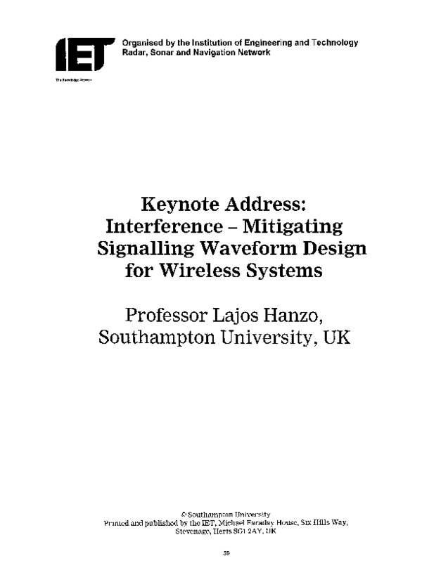 (PDF) Interference - mitigating waveform design for next-generation ...