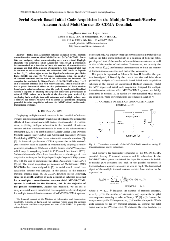 (PDF) Serial search based initial code acquisition in the multiple transmit/receive antenna ...