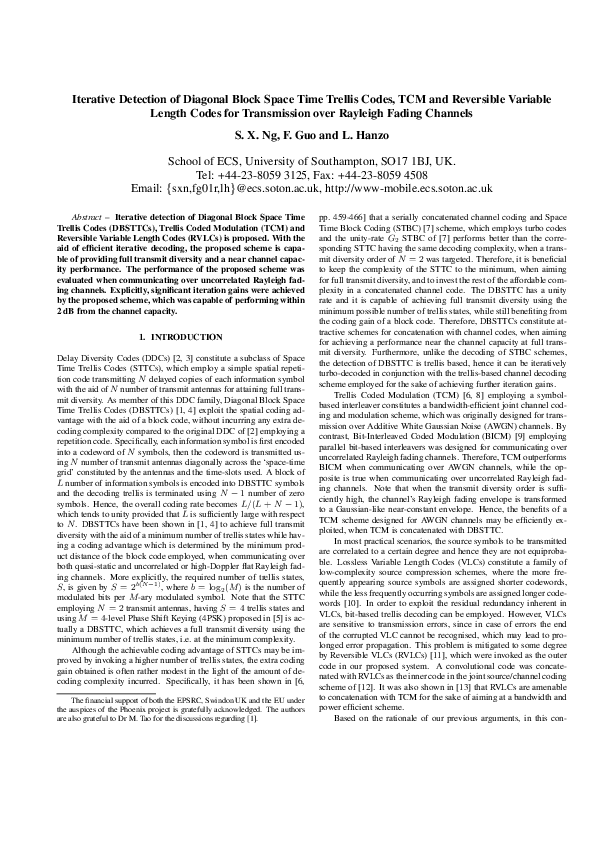 (PDF) Iterative detection of diagonal block space time trellis codes, TCM and reversible ...