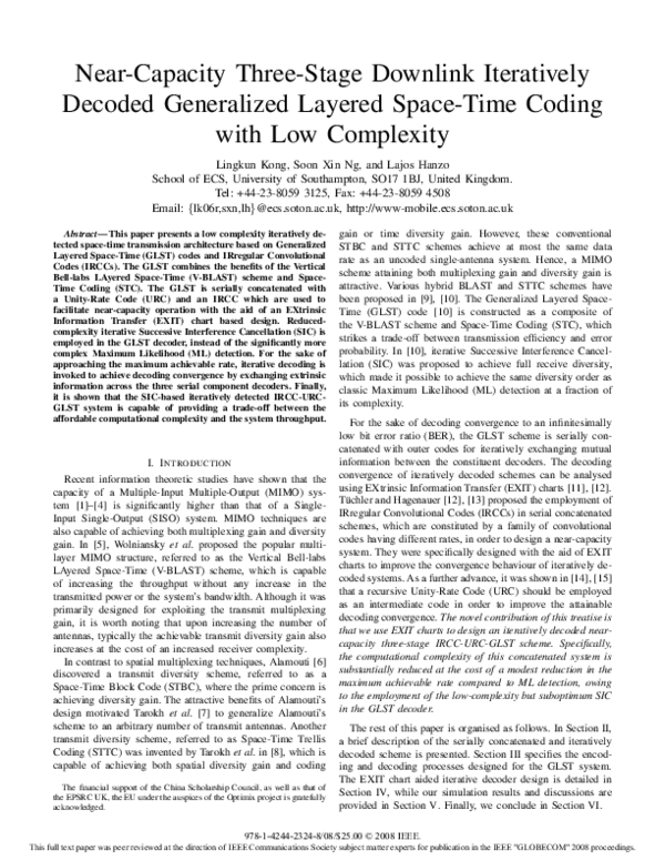(PDF) Near-Capacity Three-Stage Downlink Iteratively Decoded Generalized Layered Space-Time ...