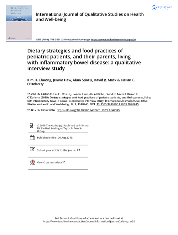 (PDF) Dietary strategies and food practices of pediatric patients, and ...