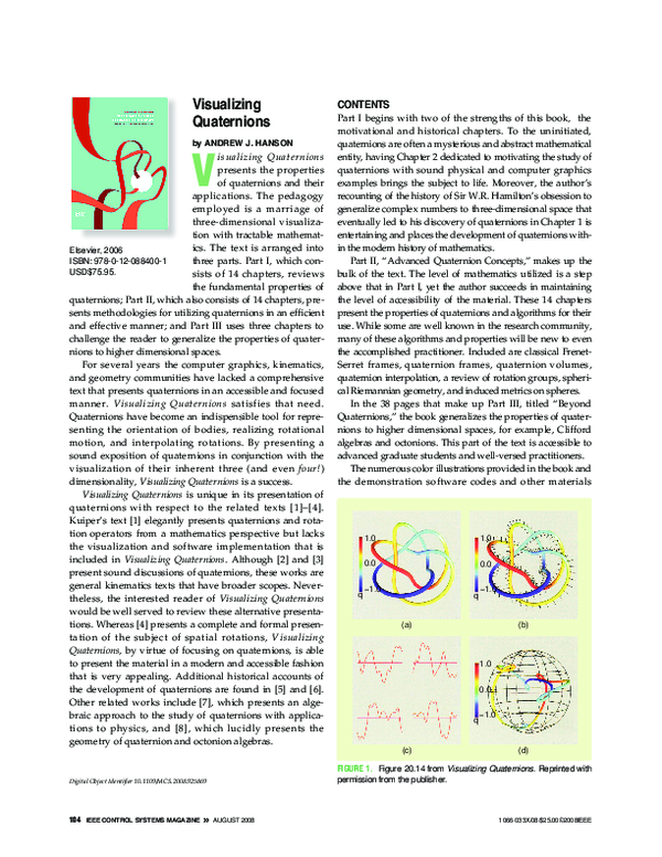 (PDF) Visualizing Quaternions (A.J. Hanson; 2006) [Bookshelf]