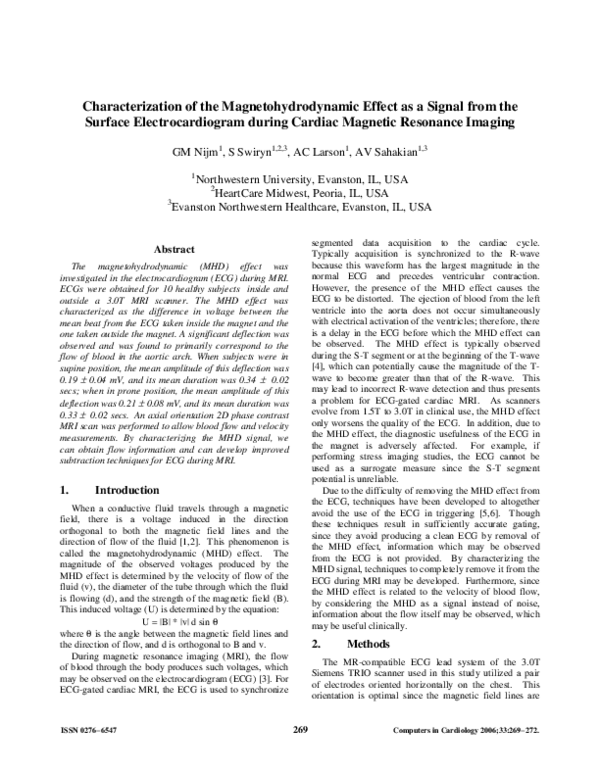 (PDF) Characterization of the magnetohydrodynamic effect as a signal ...