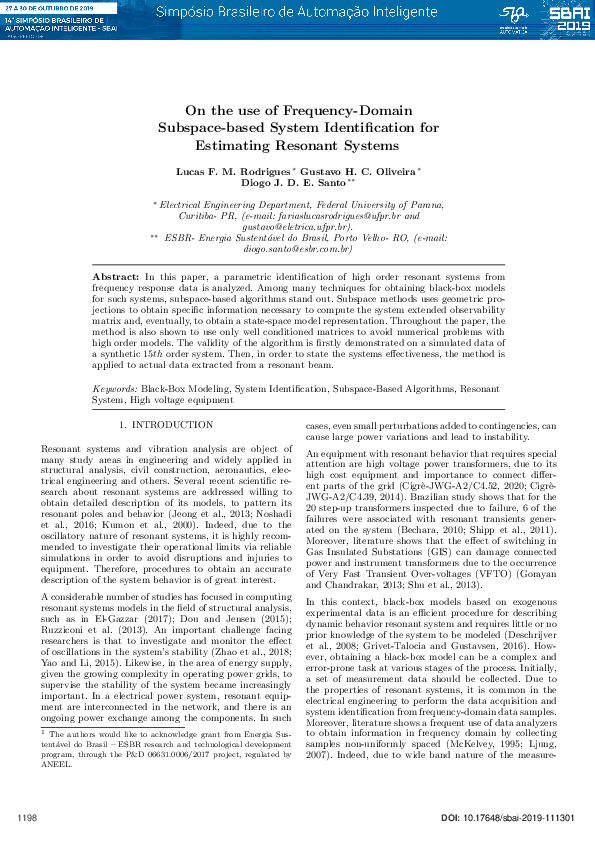 (PDF) On the use of Frequency-Domain Subspace-based System Identification for Estimating ...