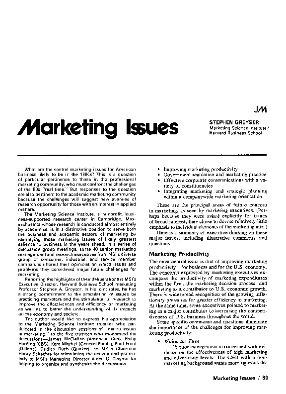 (PDF) Marketing Issues