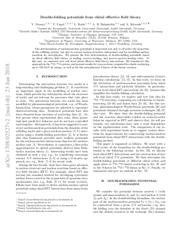 (PDF) Double-folding potentials from chiral effective field theory