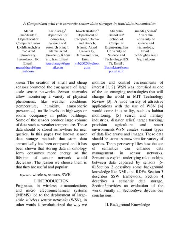 Pdf A Comparison With Two Semantic Sensor Data Storages In Total Data