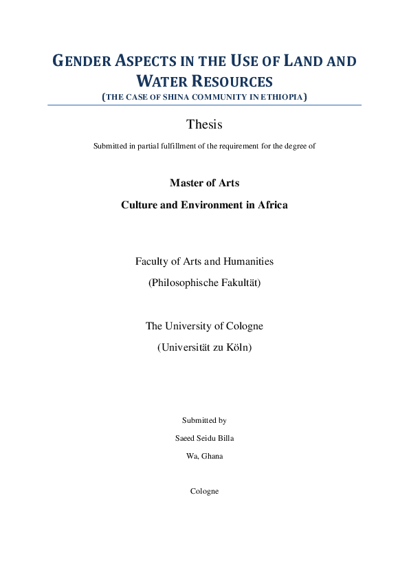 (PDF) Gender in Water and Land Resource Management