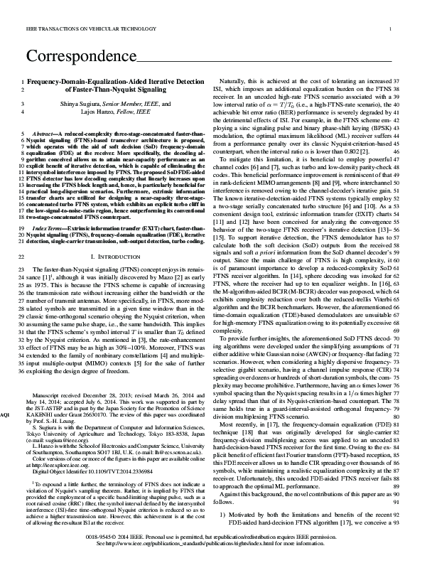 Pdf Frequency Domain Equalization Aided Iterative Detection Of Faster