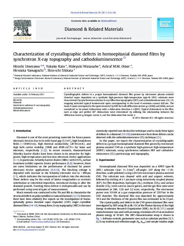(PDF) Characterization of crystallographic defects in homoepitaxial ...