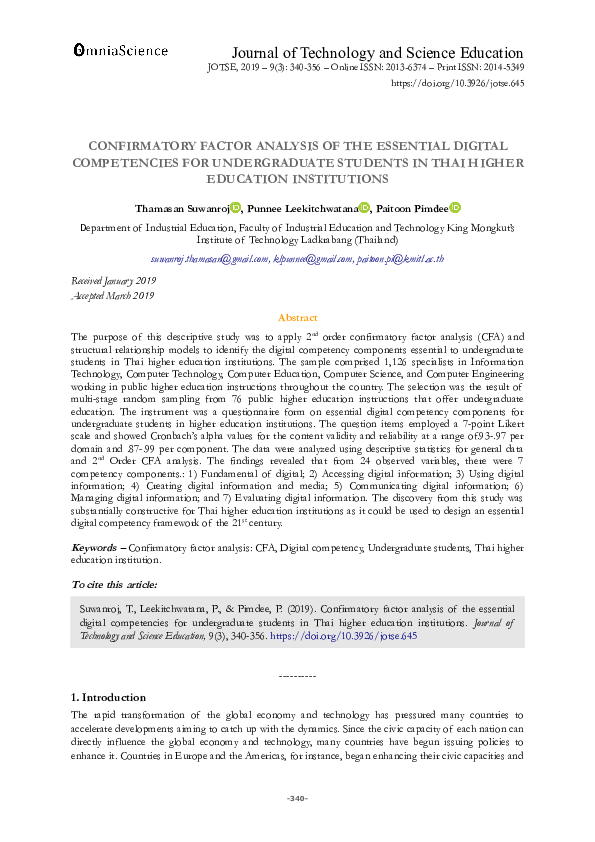 (PDF) Confirmatory factor analysis of the essential digital ...