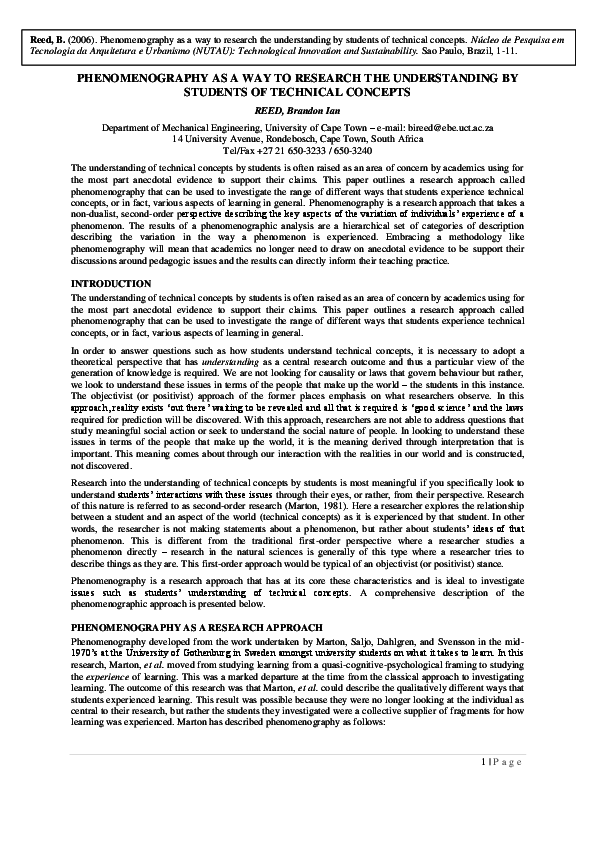 (PDF) Phenomenography as a way to research the understanding by ...