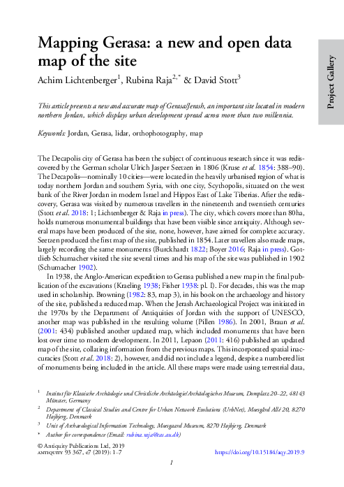 (PDF) Mapping Gerasa: a new and open data map of the site