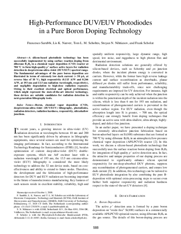 (PDF) High-performance DUV/EUV photodiodes in a pure boron doping ...
