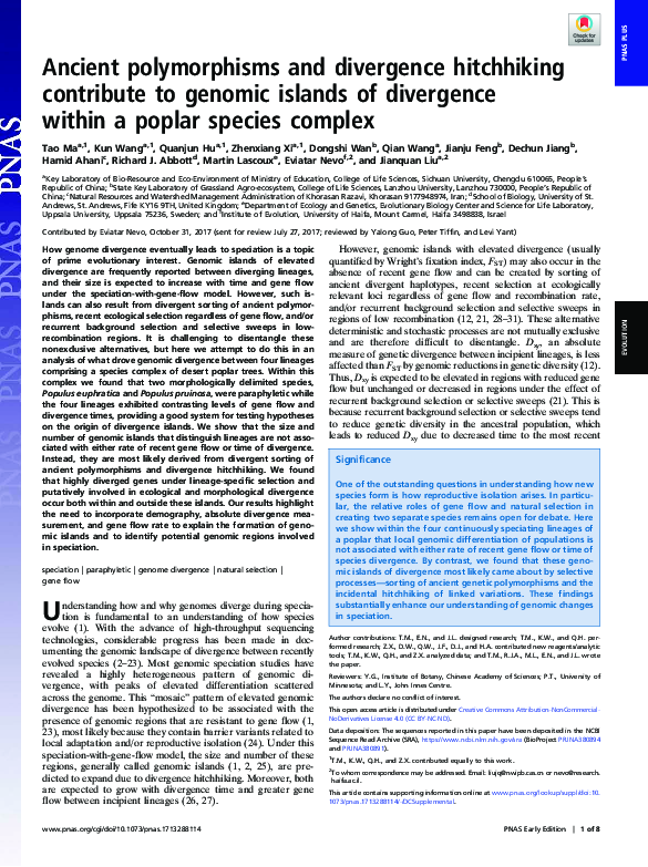 (PDF) Genomic Divergence in Poplar Species Complex