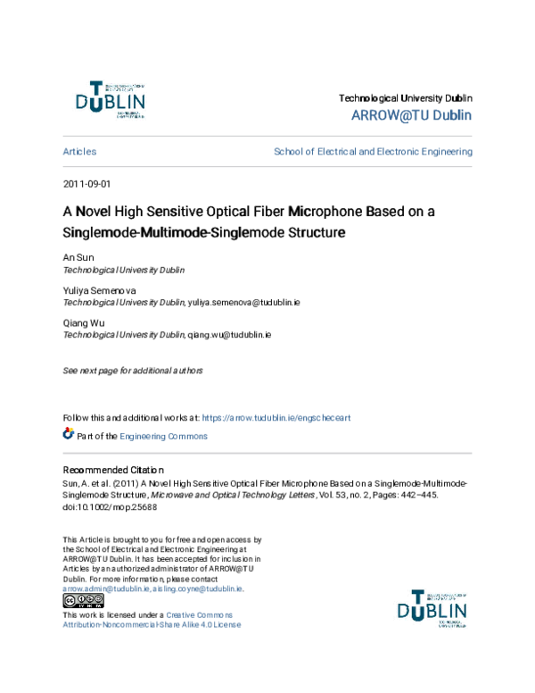 (PDF) A Novel High Sensitive Optical Fiber Microphone Based on a ...