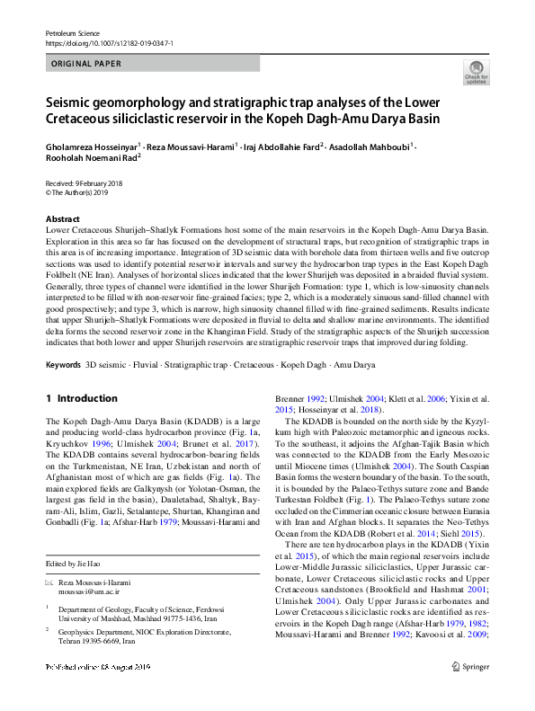 Pdf Seismic Geomorphology And Stratigraphic Trap Analyses Of The Lower Cretaceous