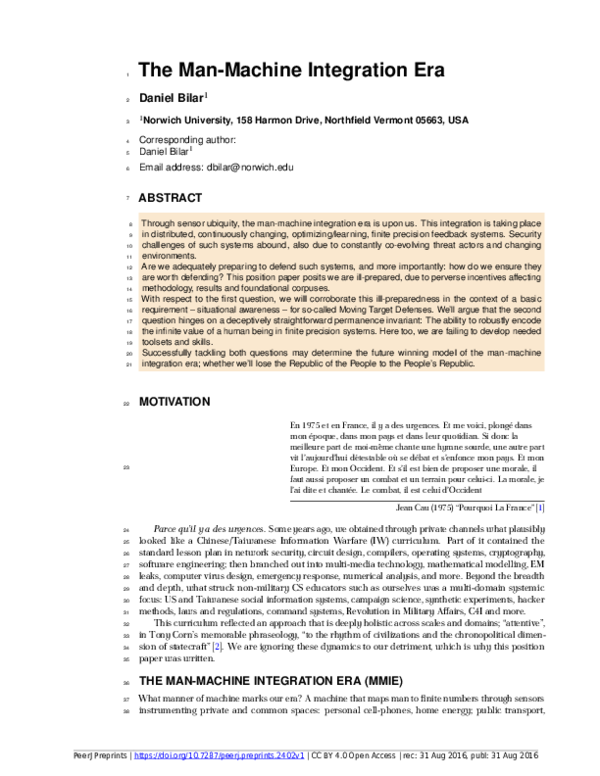 (PDF) The man-machine integration era