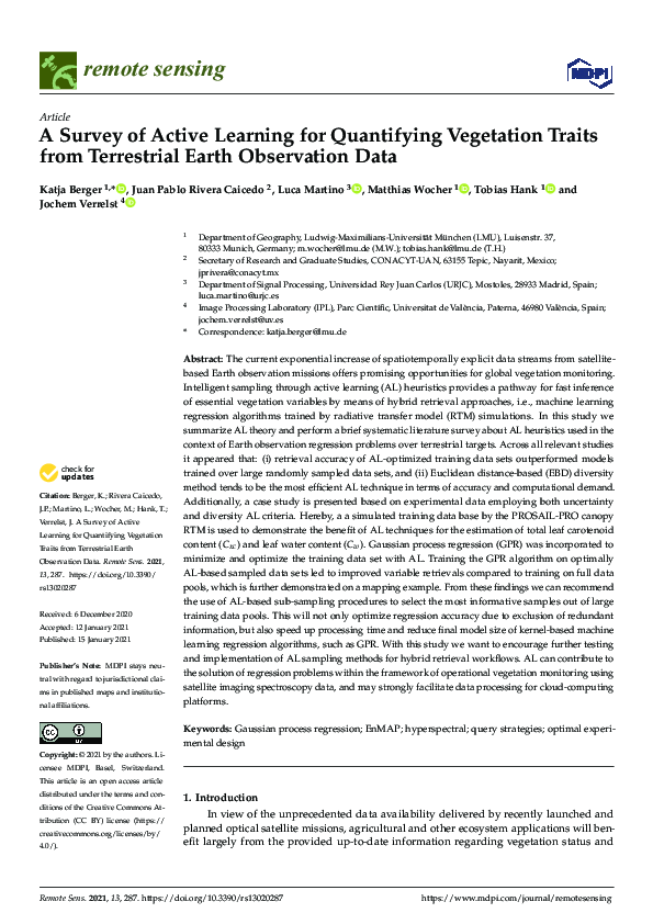 (PDF) A Survey of Active Learning for Quantifying Vegetation Traits ...