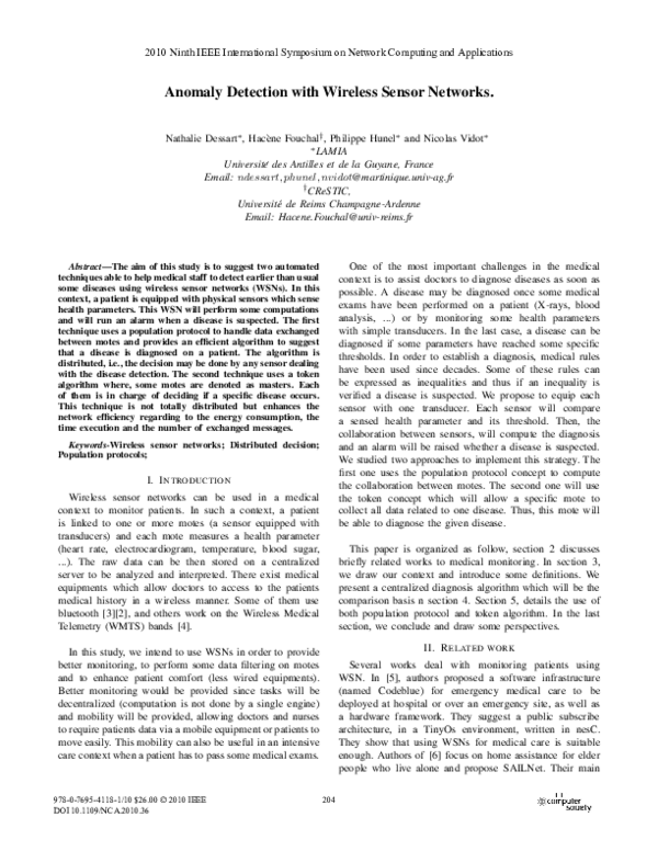 (PDF) Anomaly Detection with Wireless Sensor Networks | Philippe Hunel - Academia.edu