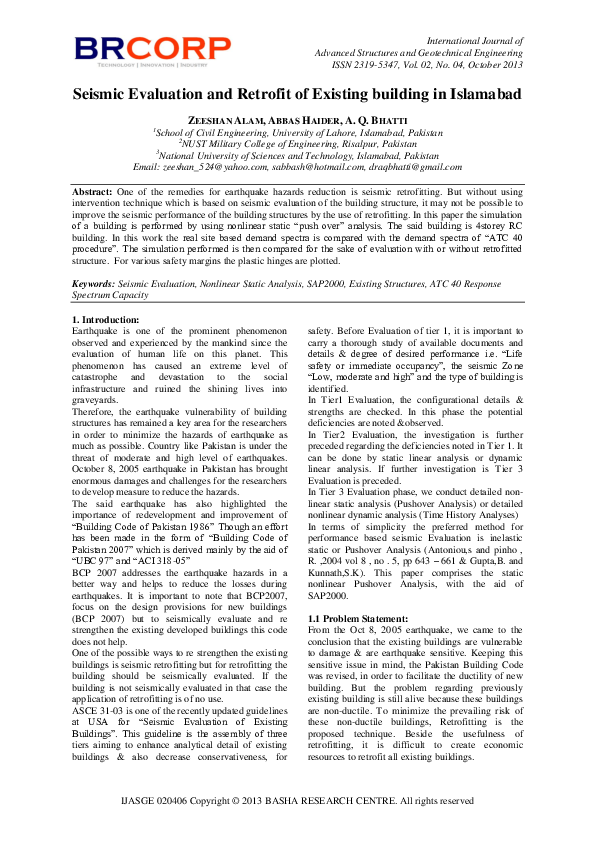 (PDF) Seismic Evaluation And Retrofit of Existing Buildings